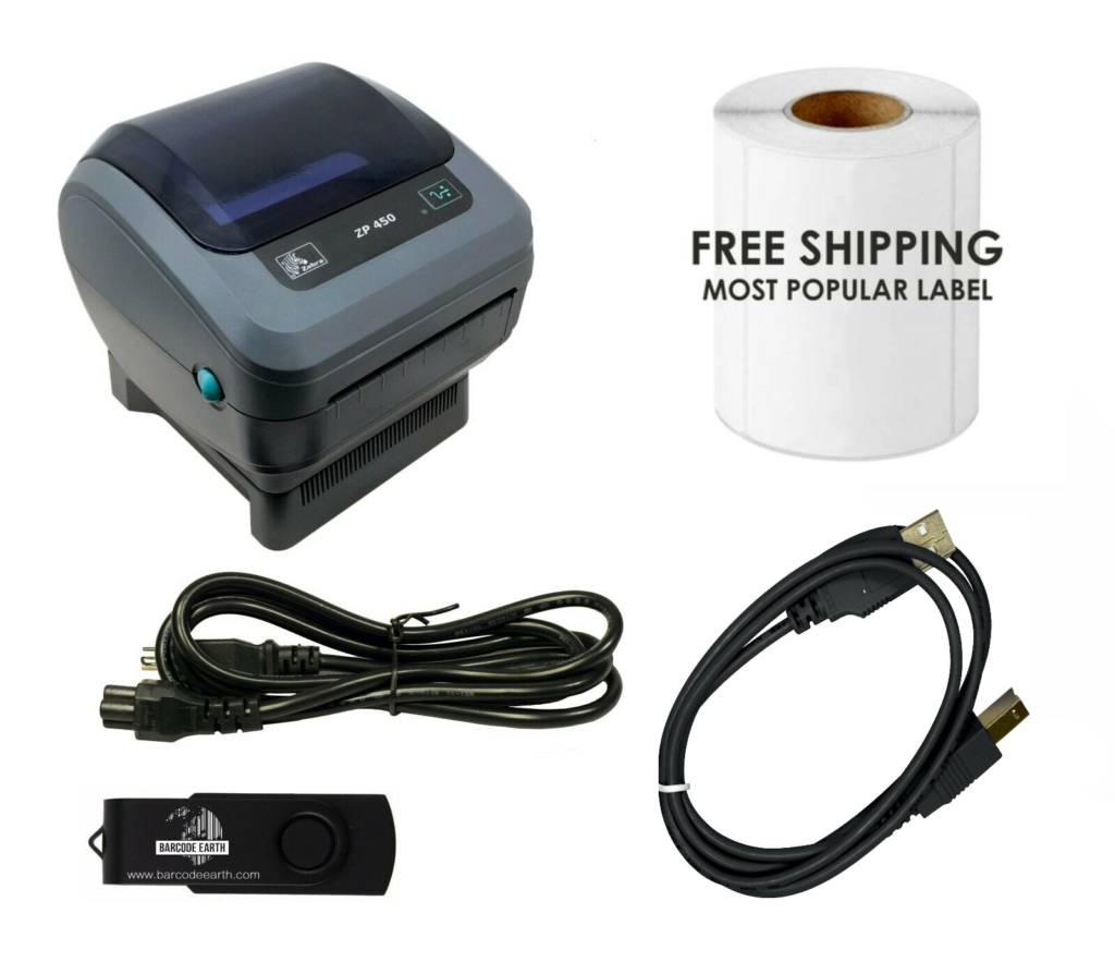Zebra ZP450 CTP Thermal Label Printer Bundle (Use for UPS/FEDEX/USPS ...